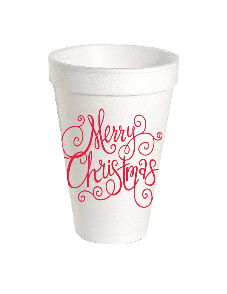 Merry Christmas Styrofoam Cup – Peggy's Gifts & Accessories
